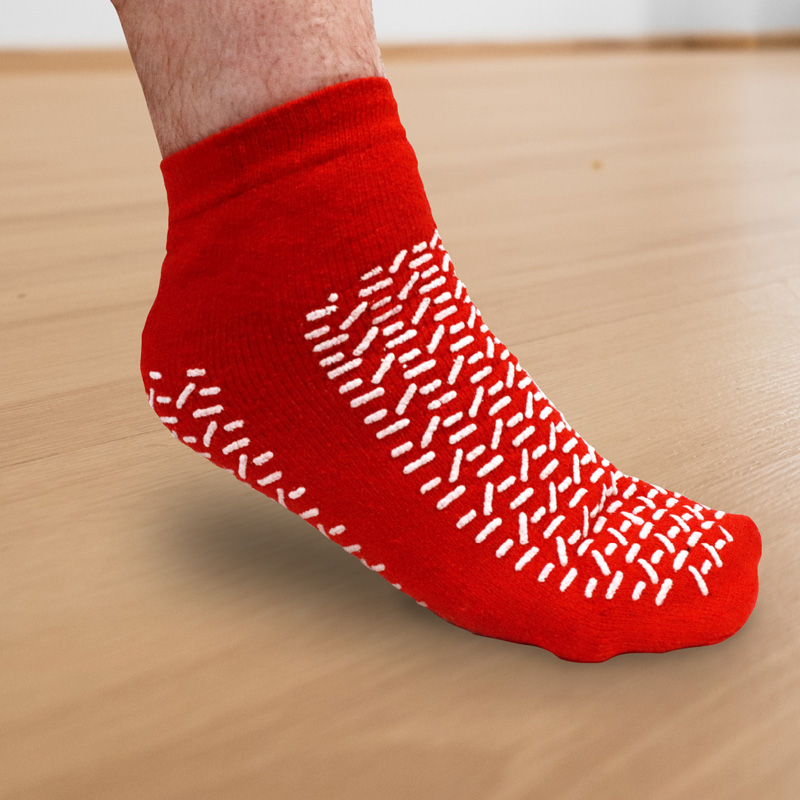 Medline Red OSFA Double-Tread Socks x1 - WalkingSticks.co.uk