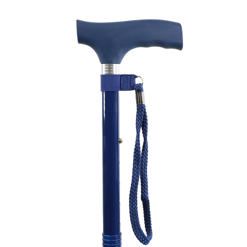 Navy Blue Adjustable Folding Stick - WalkingSticks.co.uk