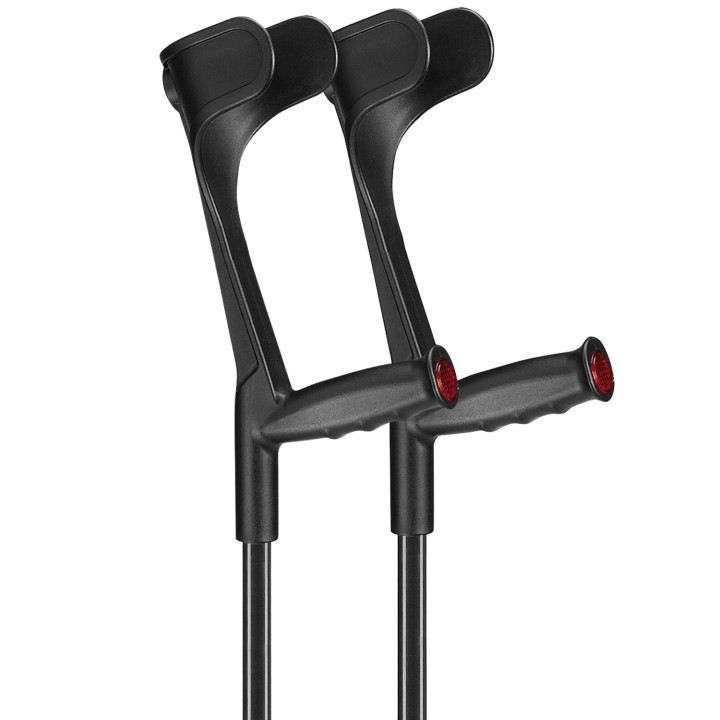 Ossenberg Open-Cuff Black Crutches - WalkingSticks.co.uk
