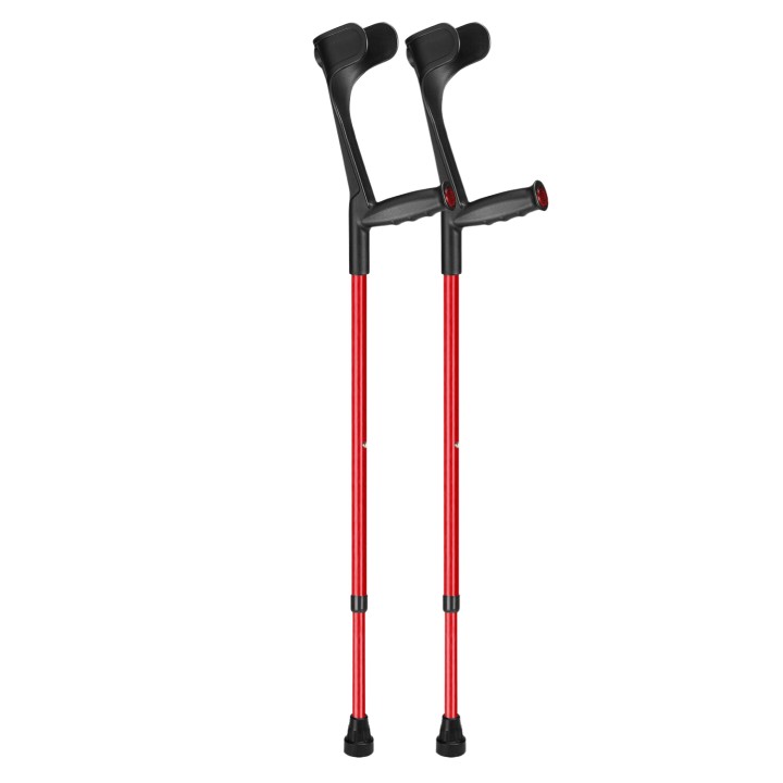 Ossenberg Open-Cuff Red Crutches - WalkingSticks.co.uk
