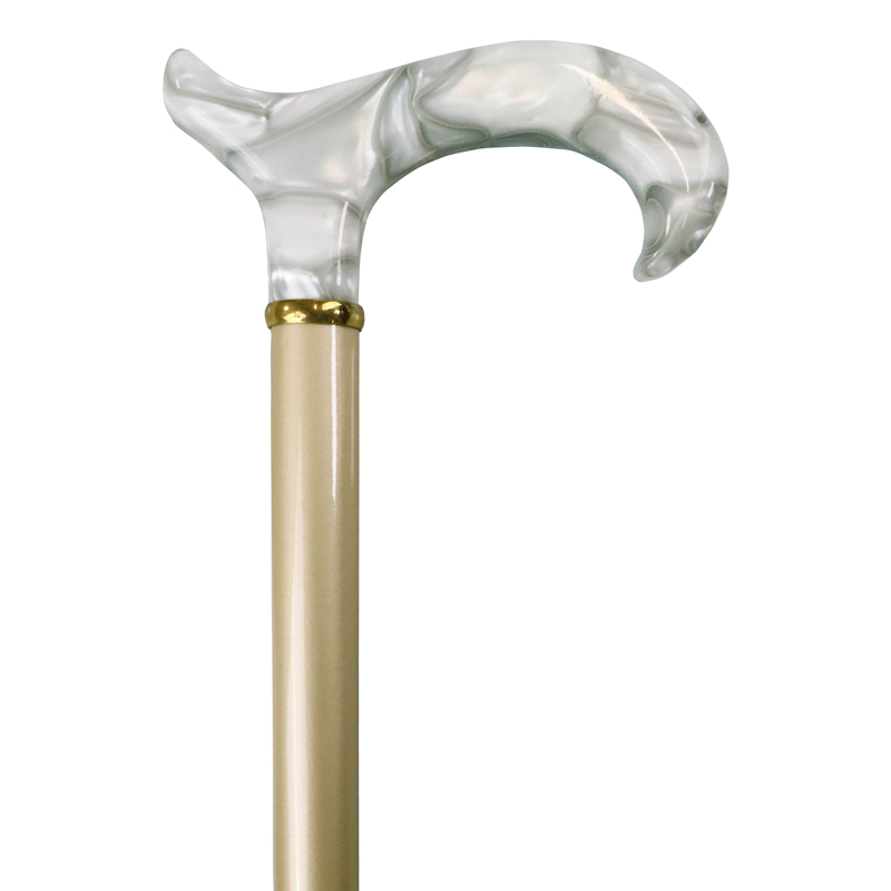 Pearl Marble Effect Derby Walking Cane - WalkingSticks.co.uk