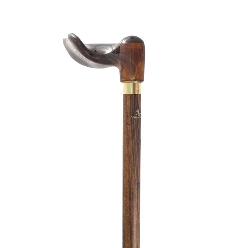 Right-Handed Dark Hardwood Orthopaedic Amber Fischer Walking Stick ...