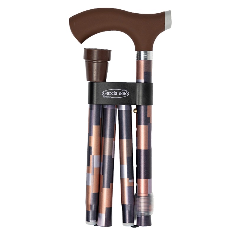 Brown Collage Soft-Touch Walking Stick - WalkingSticks.co.uk