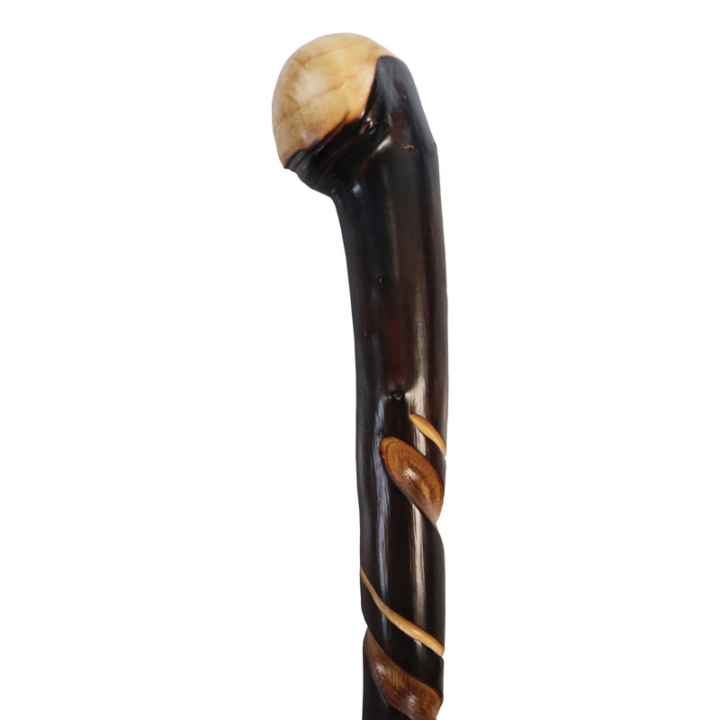 Spiral Knob Handle Chestnut Walking Stick - WalkingSticks.co.uk