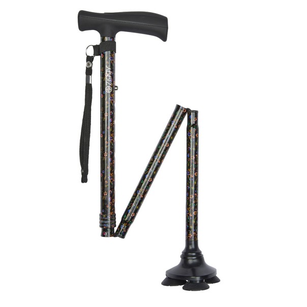 Folding Tribase Crutch Handle Cane - WalkingSticks.co.uk