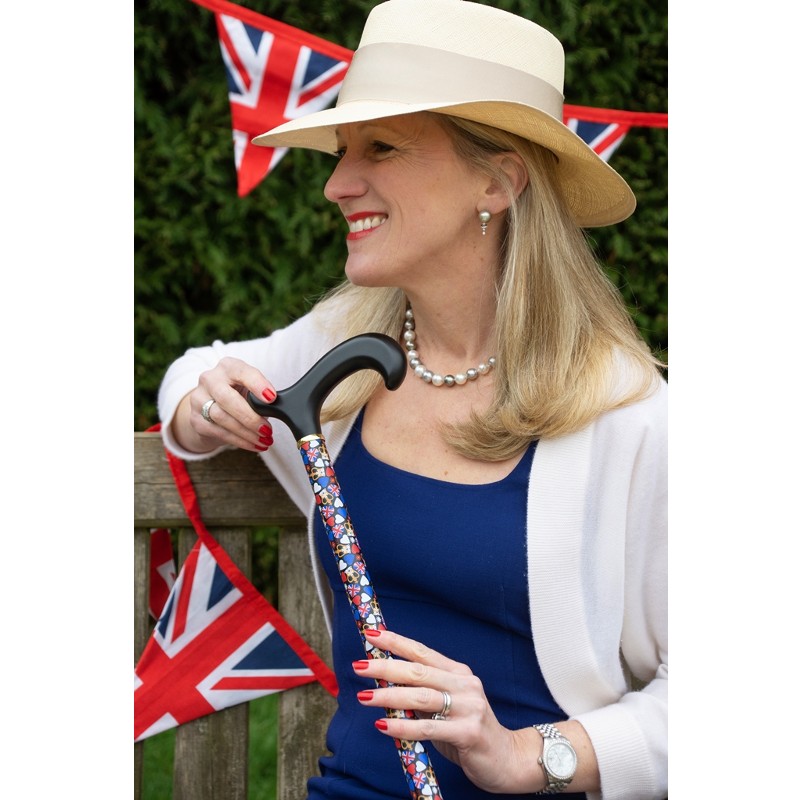 Union Jack 'Crowning Glory' Adjustable Cane - WalkingSticks.co.uk