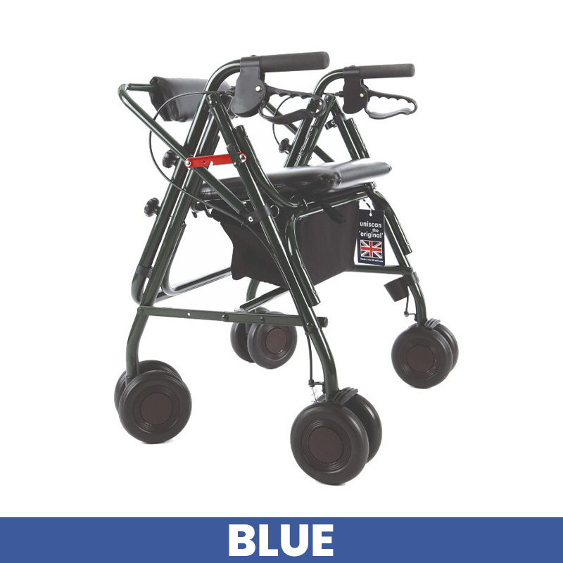 4-Wheel Walker w/Lever Brake (Blue) - WalkingSticks.co.uk