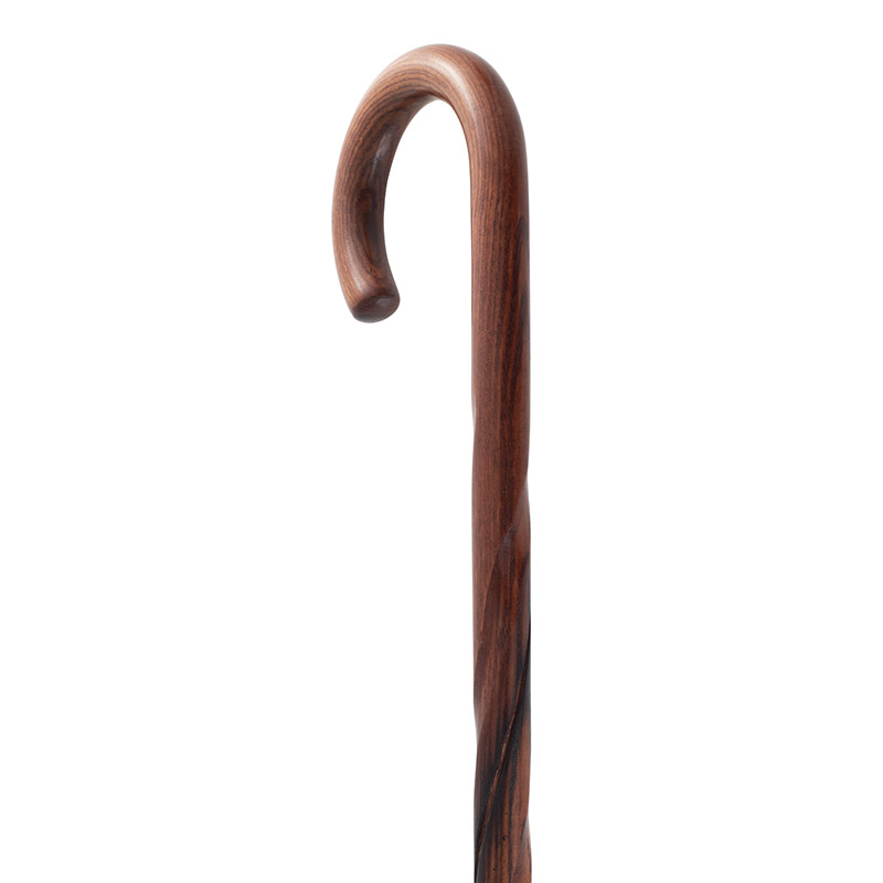 Dark Swirl Acacia Crook Handle Walking Stick - WalkingSticks.co.uk