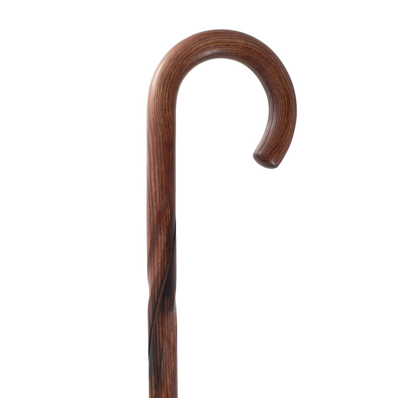 Dark Swirl Acacia Crook Handle Walking Stick - WalkingSticks.co.uk