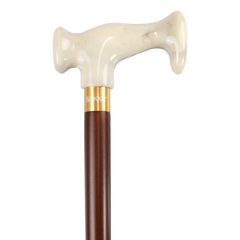 White Marble-Effect Walking Stick - WalkingSticks.co.uk