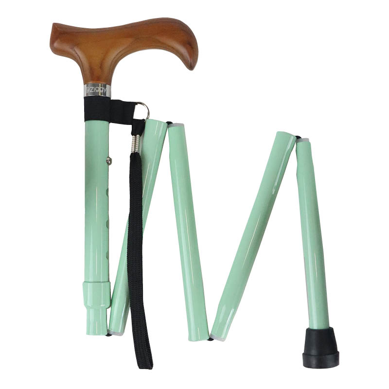 Ziggy Adjustable Folding Green Stick - WalkingSticks.co.uk