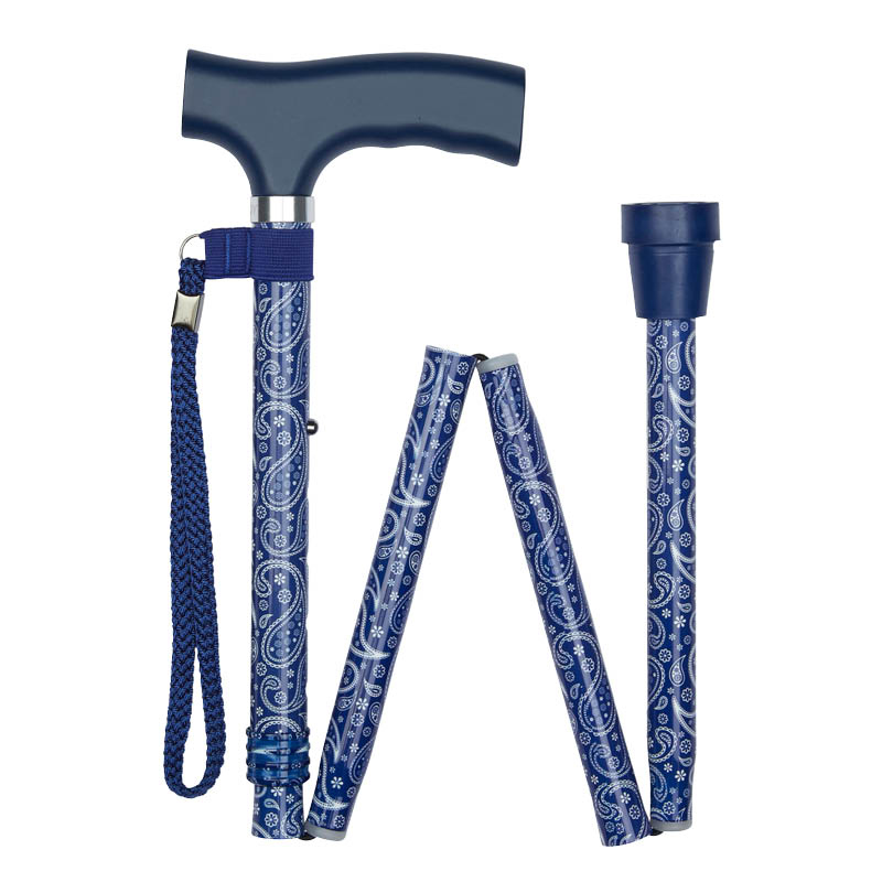 Ziggy Blue Paisley Adjustable Stick - WalkingSticks.co.uk