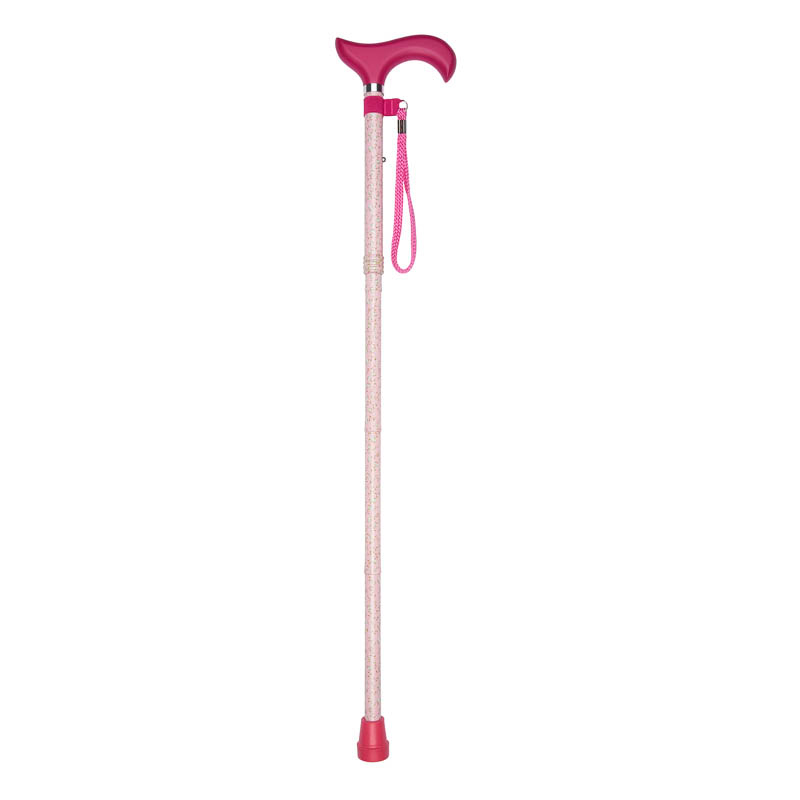 Ziggy Pink Floral Folding Stick - WalkingSticks.co.uk