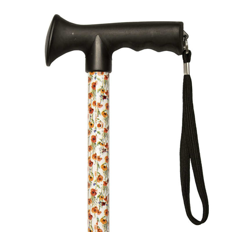 Ziggy Poppies Adjustable Walking Stick - WalkingSticks.co.uk
