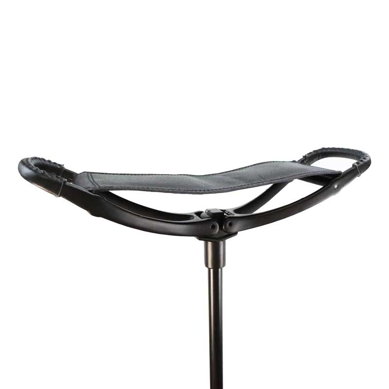 Tan Leather Adjustable Shooting Stick Seat - WalkingSticks.co.uk