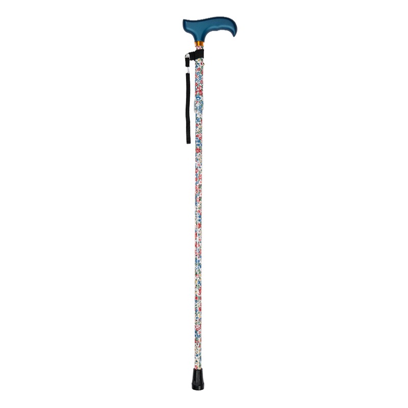 Mini Folding Blue Floral Walking Stick - WalkingSticks.co.uk