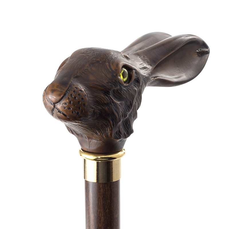 Beech Wood Fox Head Walking Stick - WalkingSticks.co.uk
