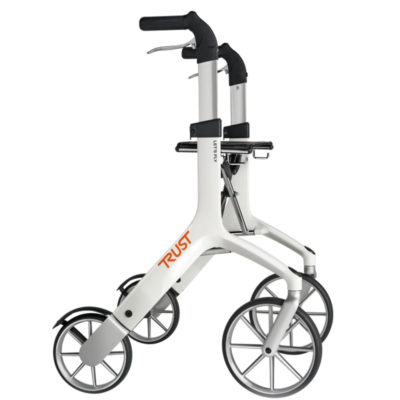 Let's Fly Folding Rollator (White) - WalkingSticks.co.uk