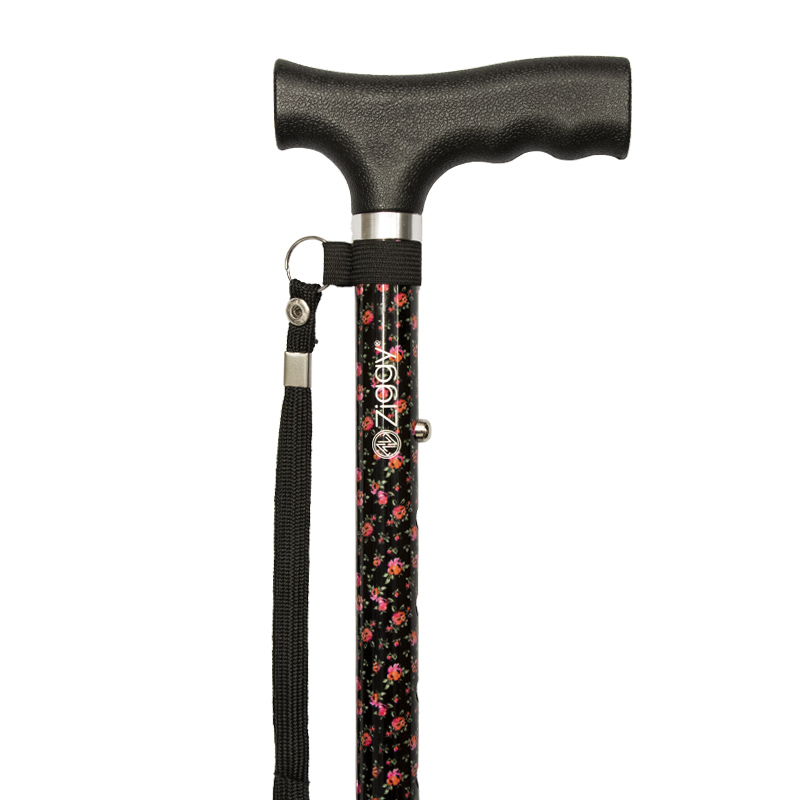 Long Folding Black Walking Stick - WalkingSticks.co.uk