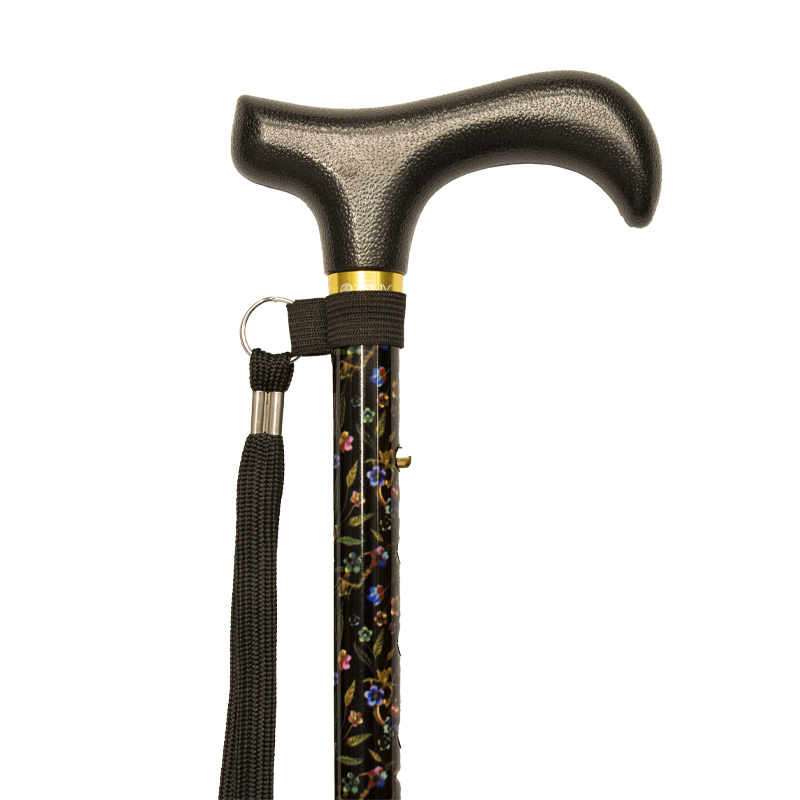 Adjustable Folding Print Walking Stick - WalkingSticks.co.uk