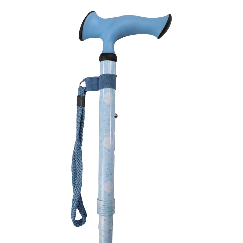 Blue Crackle Walking Stick Gel Handle - WalkingSticks.co.uk