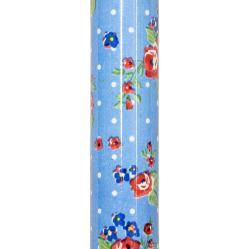 Blue Floral Adjustable Walking Stick - WalkingSticks.co.uk