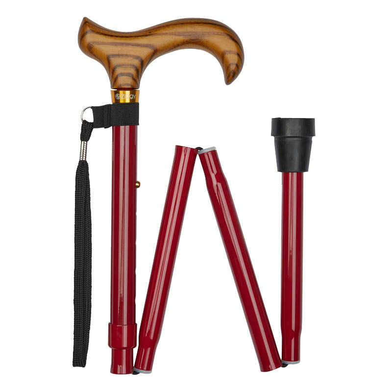 Ziggy Red Adjustable Walking Stick - WalkingSticks.co.uk