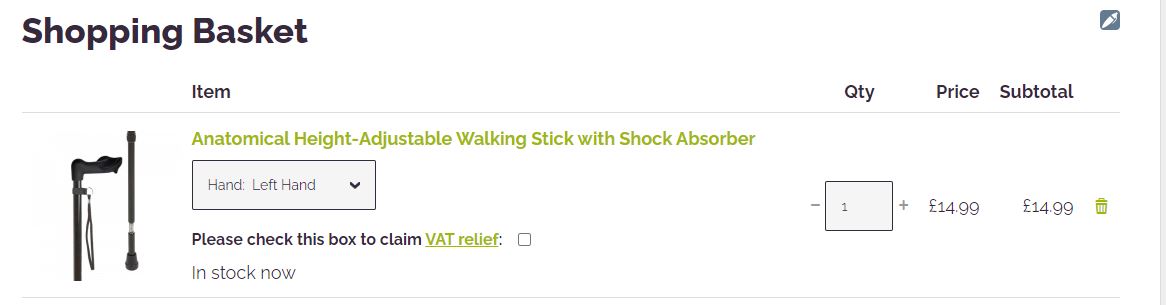 VAT Relief - WalkingSticks.co.uk
